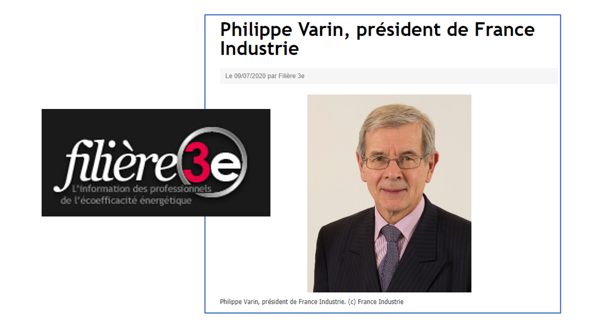 Interview de Philippe Varin dans le mensuel J3E – France Industrie